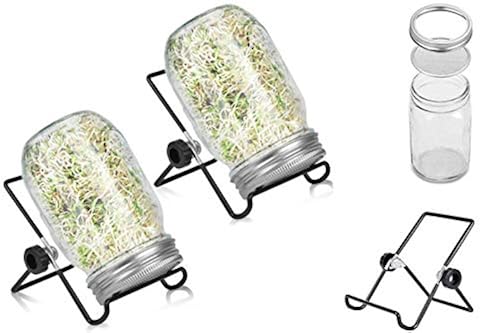 Seed Sprouting Jar Kit - 2 Pack Sprouter Mason Jars with 304 Stainless ...