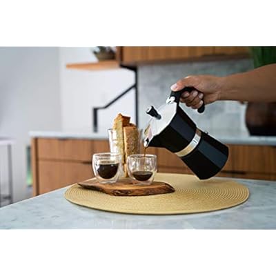 Bellemain Stovetop Espresso Maker Moka Pot (Black, 6 Cup) - Bellemain