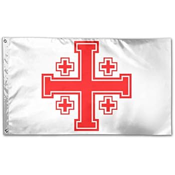 Amazon.com : 3dRose fl_158284_1 Flag of Georgia-Georgian Red Jerusalem ...