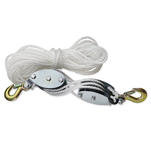 2 Ton Hand Manual Rope Pulley Hoist Vertical Lift Tool Wheel Block&tackle