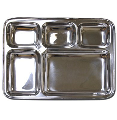Stainless Steel Rectangular Divided Dinner Tray 5 sections in Pakistan ...