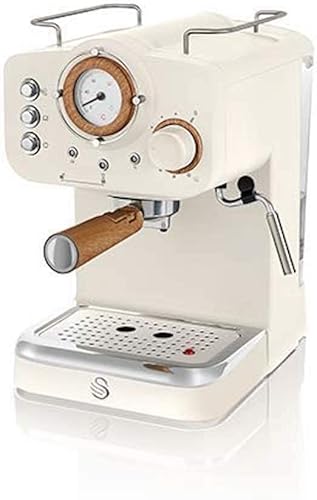 Swan Espresso Machine, 15 bar Pressure, Milk frother, 1.2L Tank, Scandi ...