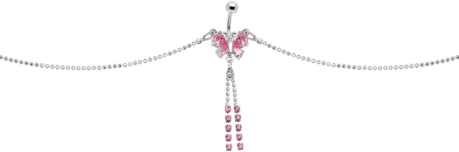 Amazon.com: Pink Striking Butterfly Belly Chain: Jewelry