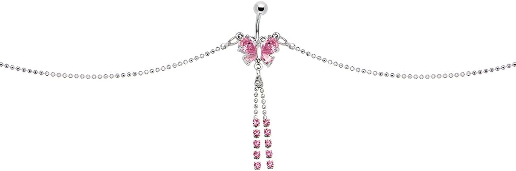 Amazon.com: Pink Striking Butterfly Belly Chain: Jewelry