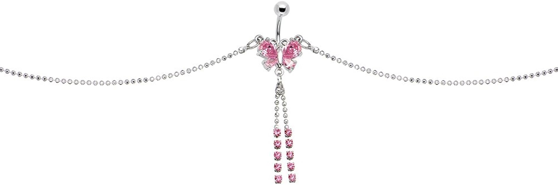 Amazon.com: Pink Striking Butterfly Belly Chain: Jewelry