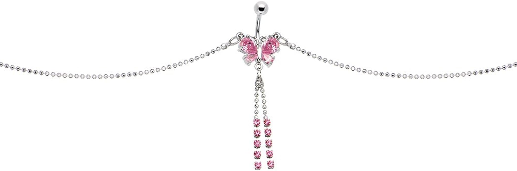Amazon.com: Pink Striking Butterfly Belly Chain: Jewelry