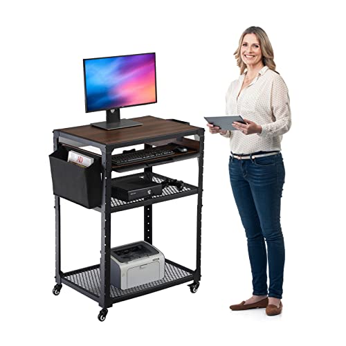 AV Cart, Presentation Cart Station, Wood Mobile Printer Cart, Height ...