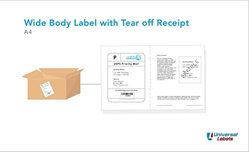 XL Click Ship Labels with Built in Receipt. Wide Body Label with Easy ...