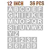 YEAJON 12 Inch Letter Stencils and Numbers, 36 Pcs Alphabet Art Craft ...
