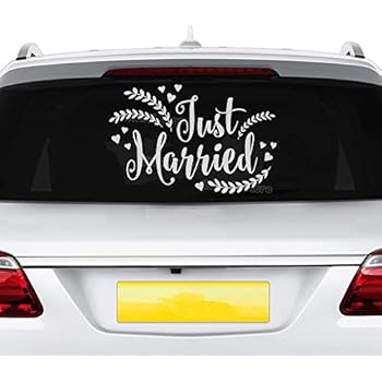Amazon.com: Just Married 10x22 Vinyl Lettering Wall Decal Sticker Art ...