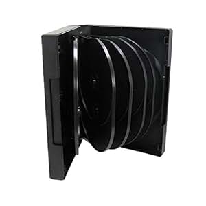 10 Pack Black 12 Disc DVD Cases with 5 Flip Trays and Outter Clear ...