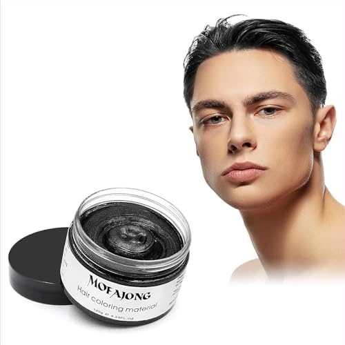 SOVONCARE Black Temporary Hair Color Wax, Hairstyle Wax 4.23 oz Hair ...