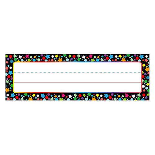 Desk Name Plate Confetti-Themed for School Classroom 50 Pcs, Back-to ...