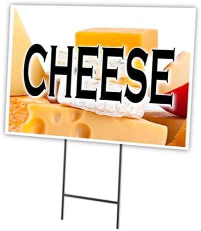 Amazon.com : Cheese 12"x16" Yard Sign & Stake Outdoor Plastic coroplast ...