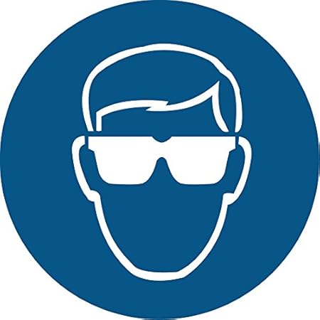 WEAR GOGGLES/GLASSES SAFETY SYMBOL SELF ADHESIVE VINYL STICKERS: Amazon ...