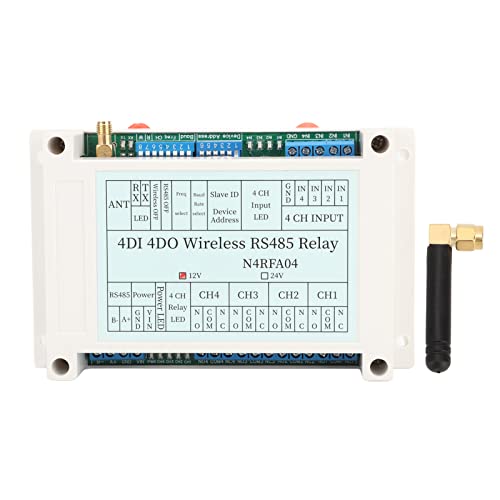 4 Channel Wireless Relay Module 4DI 4DO Wireless Transceiver Relay 433M ...