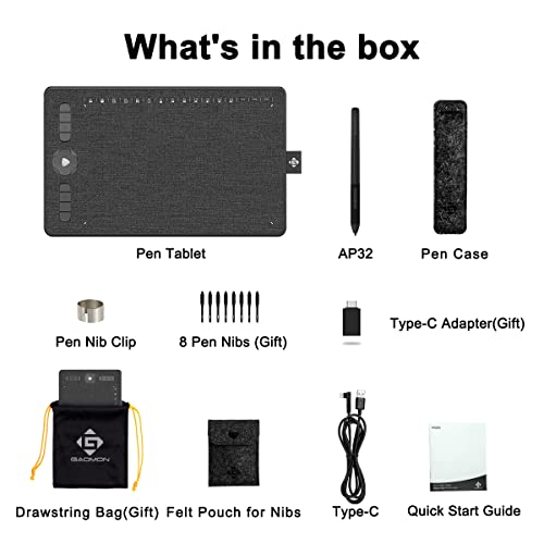 Digital Drawing Tablet GAOMON M1230 Graphics Tablet 12 Inch Drawing Pad ...