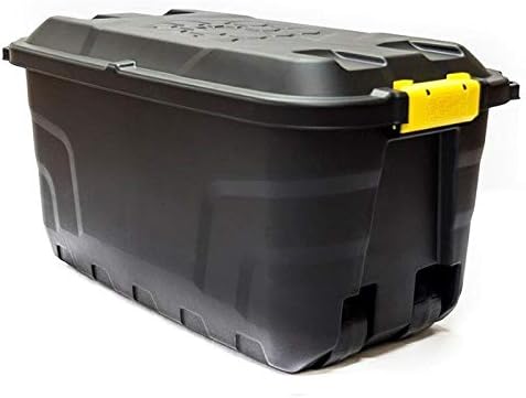Strata Heavy Duty 75 Litre Storage Container Box with Wheels, Black ...