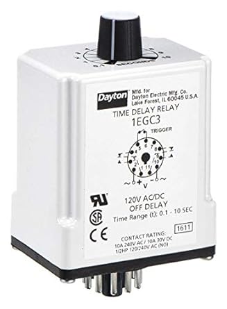 Amazon.com: Time Delay Relay, 120Vac/Dc, 10A, Dpdt: Industrial & Scientific