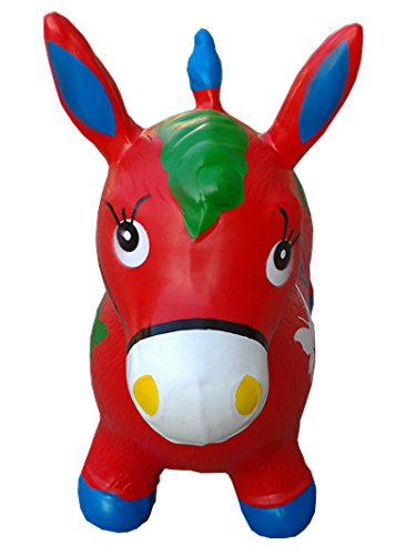 Buy Red Bouncy Horse for Kids, L&H Kid's Inflatable Horse Hopper ...