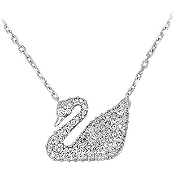 Amazon.com: Swarovski Crystal Swan Necklace: Pendant Necklaces: Jewelry