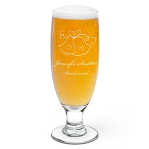 Amazon.com | Wedding Bells Personalized Beer Glass: Beer Glasses