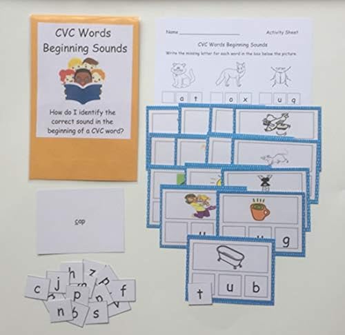 Teacher Made Literacy Center Resource Game CVC Words Beginning Sounds ...