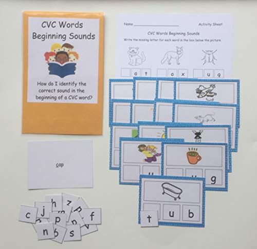 Teacher Made Literacy Center Resource Game CVC Words Beginning Sounds ...
