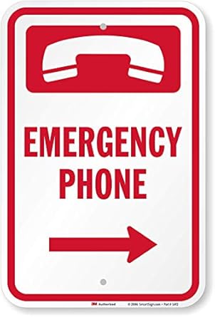 SmartSign "Emergency Phone" Sign | 12" x 18" 3M Engineer Grade ...