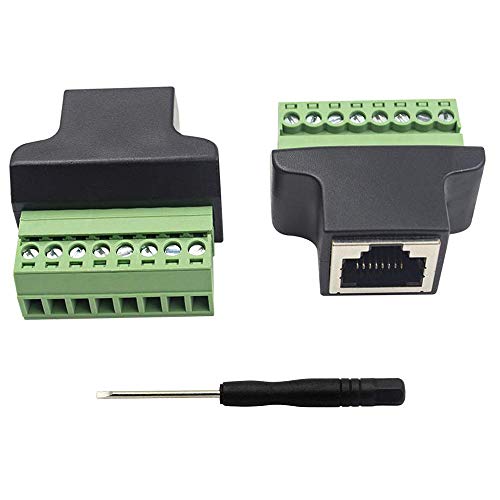 Poyiccot RJ45 Breakout, RJ45 Screw Terminal Adaptor Connector, 2pack ...