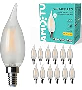 E12 Candelabra Bulb 60watt,AMDTU Frosted LED Chandelier Light Bulbs, 2700k Warm White,B11 Flame ...