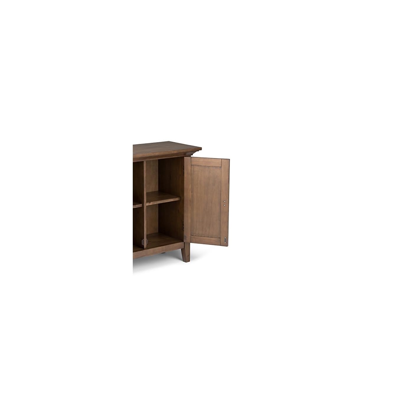 SIMPLIHOME Redmond SOLID WOOD 32 inch Wide Rustic Low Storage Cabinet ...