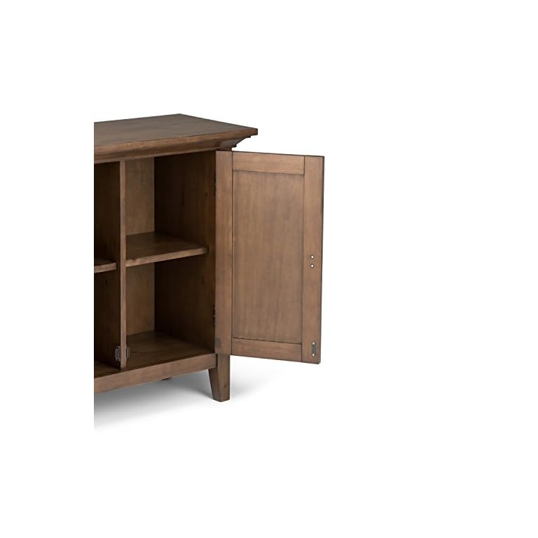 SIMPLIHOME Redmond SOLID WOOD 32 inch Wide Rustic Low Storage Cabinet ...