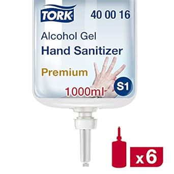 Amazon.com: Tork 400016 Premium Alcohol Gel Hand Sanitizer with 76% Alcohol Strength, 1 Liter ...