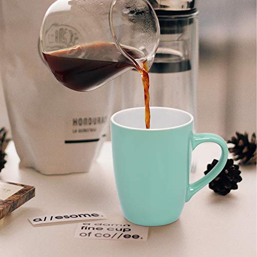 Teal Coffee Mug Set Coffee Mugs Set of 4 Porcelain Mugs 16 Ounce ...