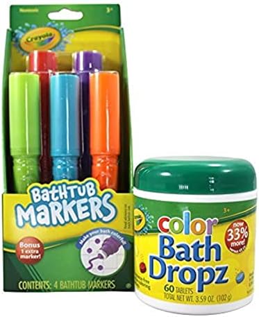 سعر Crayola Bathtub Markers and Crayola Color Bath Drops, 60 tablets ...