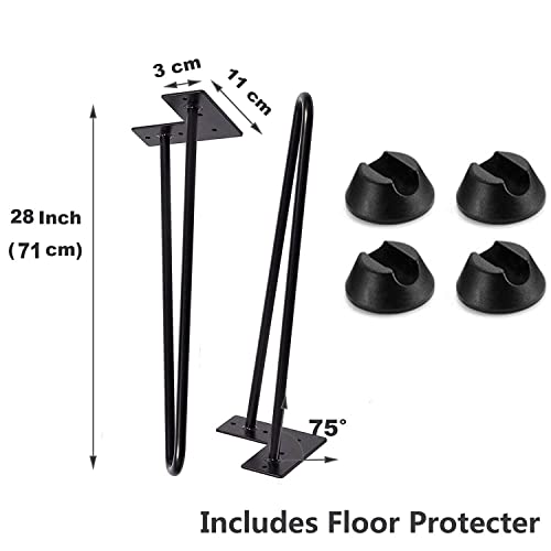 Nisorpa 28 inch Hairpin Table Legs Heavy Duty 2 Pins Furniture Legs ...