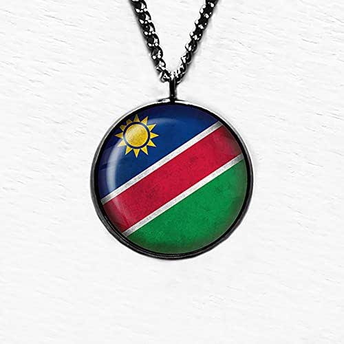Amazon.com: Republic of Namibia Namibian Flag Pendant Necklace ...