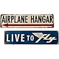 Amazon.com: Aviation and Flight Tin Metal Sign Bundle - 2 Pilot Signs ...