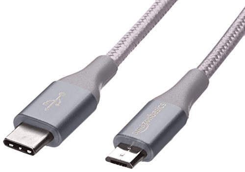 Amazonbasics Double Braided Nylon Usb Type-C To Micro-B 2.0 Male ...