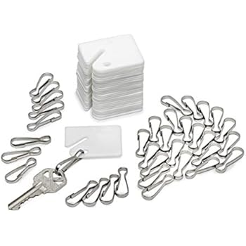 Amazon.com : Buddy Products Blank Plastic Key Tags, White, Set of 100 ...