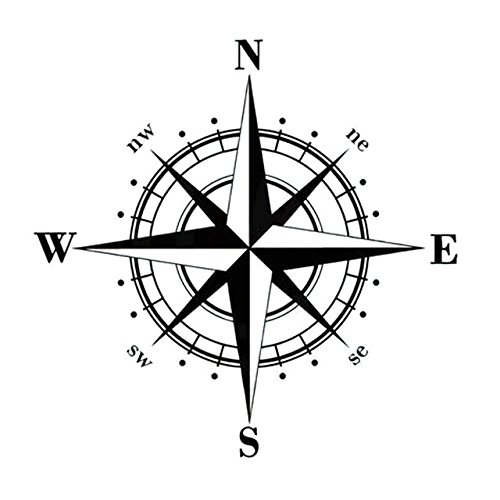 ARWY Vinyl Compass Wall Car Bike Sticker, 0.11 x 7.67 x 7.67 Inches ...