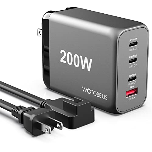 200W USB C GaN Charger Station WOTOBEUS PD 100W Type C 65W PPS45W Super ...