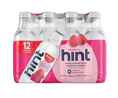 Hint Water Variety Pack and Hint Water Raspberry (Pack of 24), 3 Bottles Each of: Blackberry ...