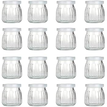 Amazon.com: 6 Jars Yoghurt Jars pudding Jar with Lid Yogurt Glass with ...