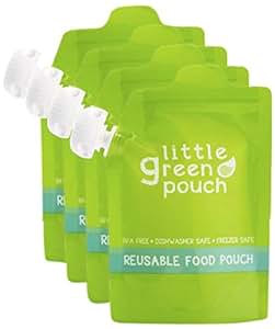 Original Little Green Pouch (4 Pack) - 7 Oz. Reusable Baby Food Leak ...
