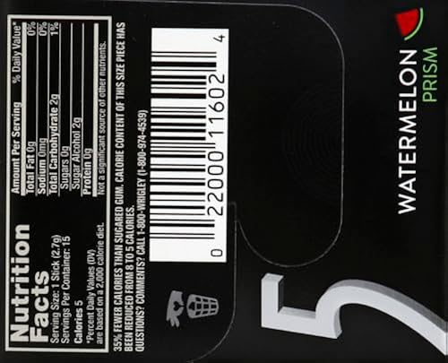 5 Gum Prism Wrigley Five Prism Gum Watermelon Prism Sugar Free Chewing
