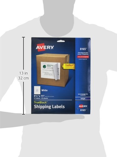 Avery Shipping Address Labels Inkjet Printers 25 Labels Full Sheet 