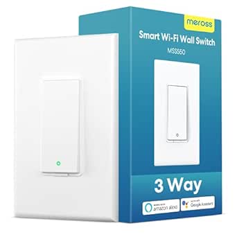 3 Way Smart Light Switch (Neutral Wire Required), Meross 2.4G WiFi ...