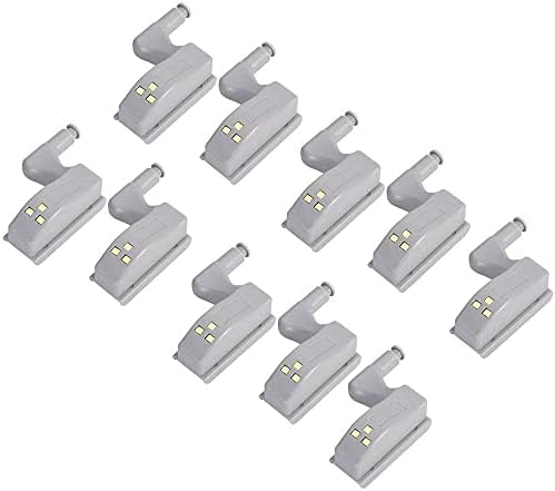 Automatic LED Hinge Light Closet Cabinet (White) Set of 10 Pieces price ...